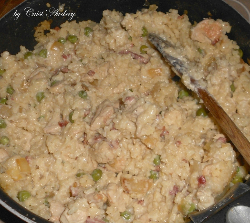 Recette risotto au poulet et petits pois Recette risotto au poulet et petits pois